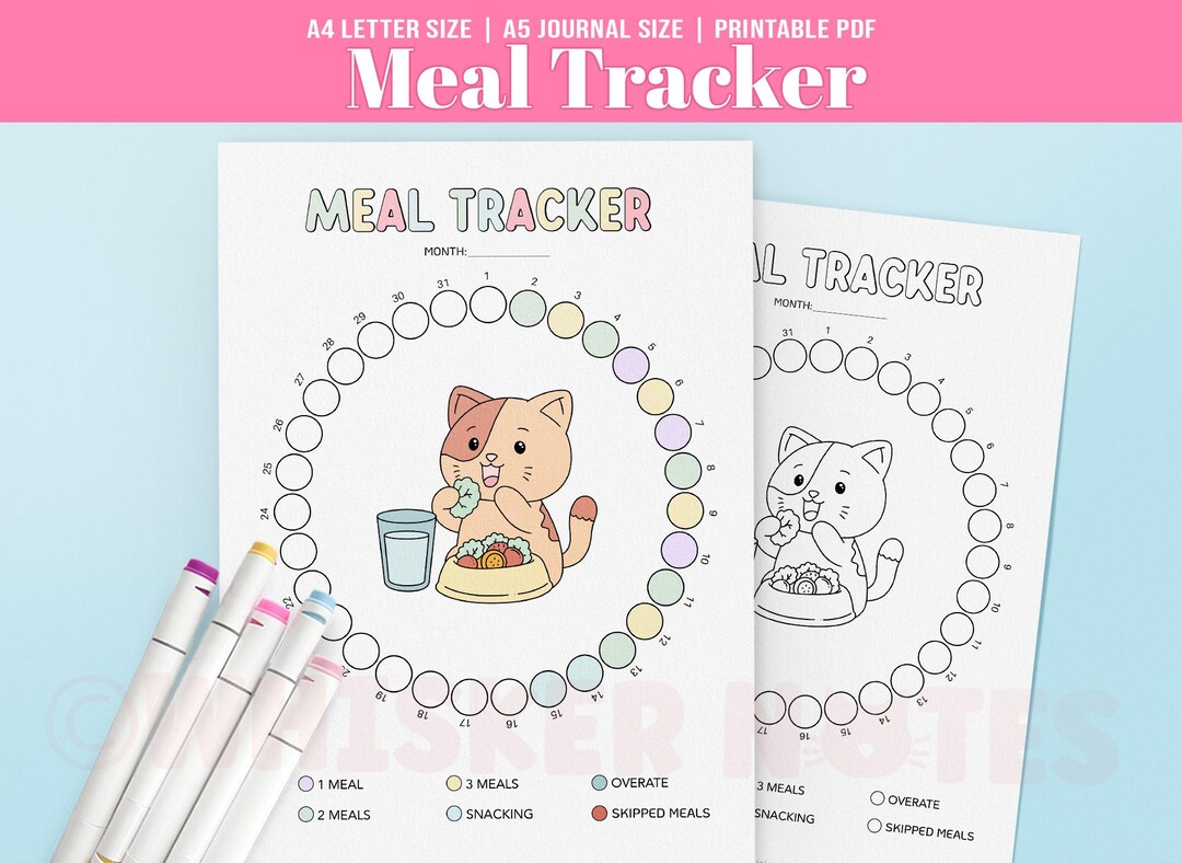 Meal Tracker - Eating Tracker - PRINTABLE Journal Page - Planner Page ...