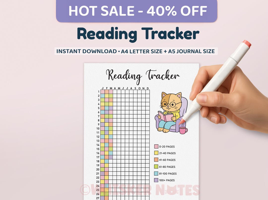 Reading Tracker Book Journal - PRINTABLE Journal Page - Planner Page ...