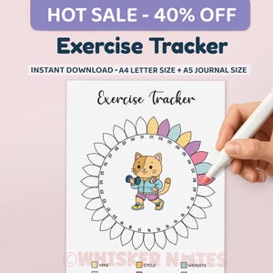 Exercise Tracker Printable – Monthly Fitness Habit Tracker With ...