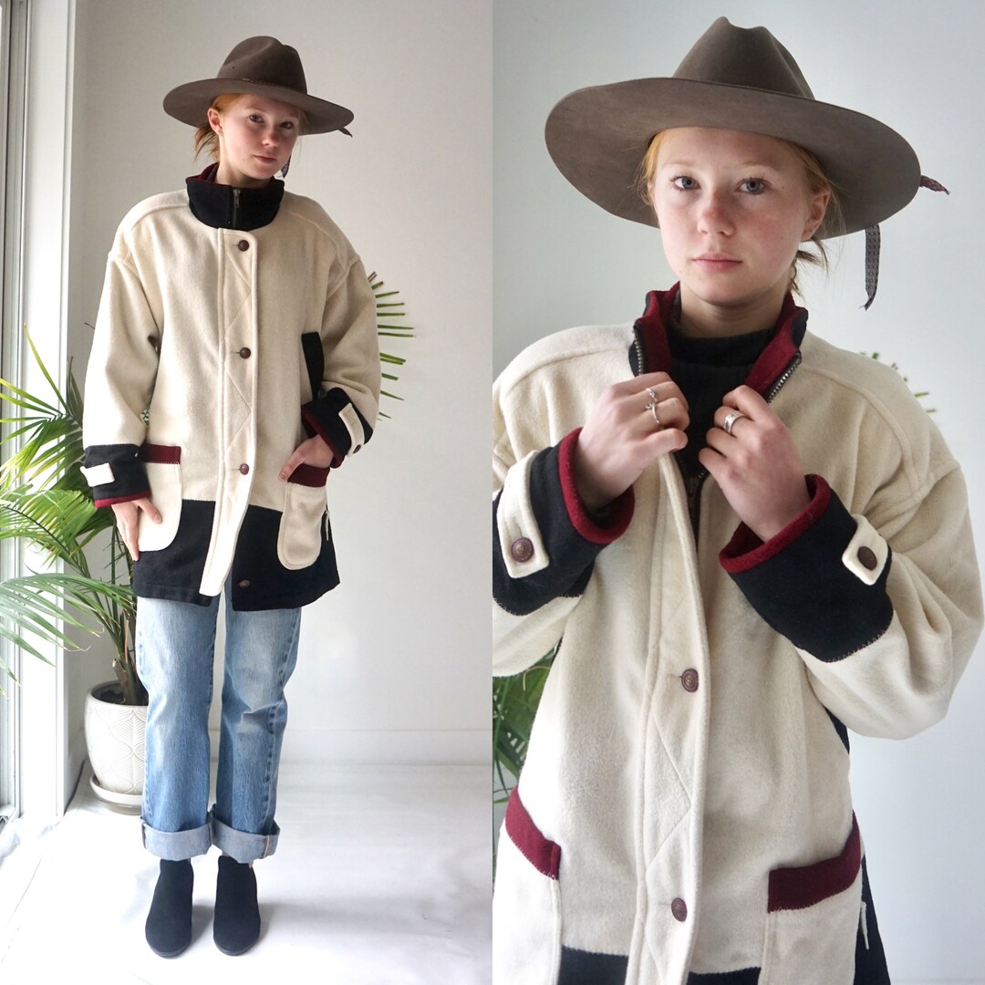 COLORBLOCK Coat . Vintage 80s OVERSIZED WOOL Coat . Wool - Etsy