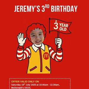 Mcdonalds Party Invitation - Etsy
