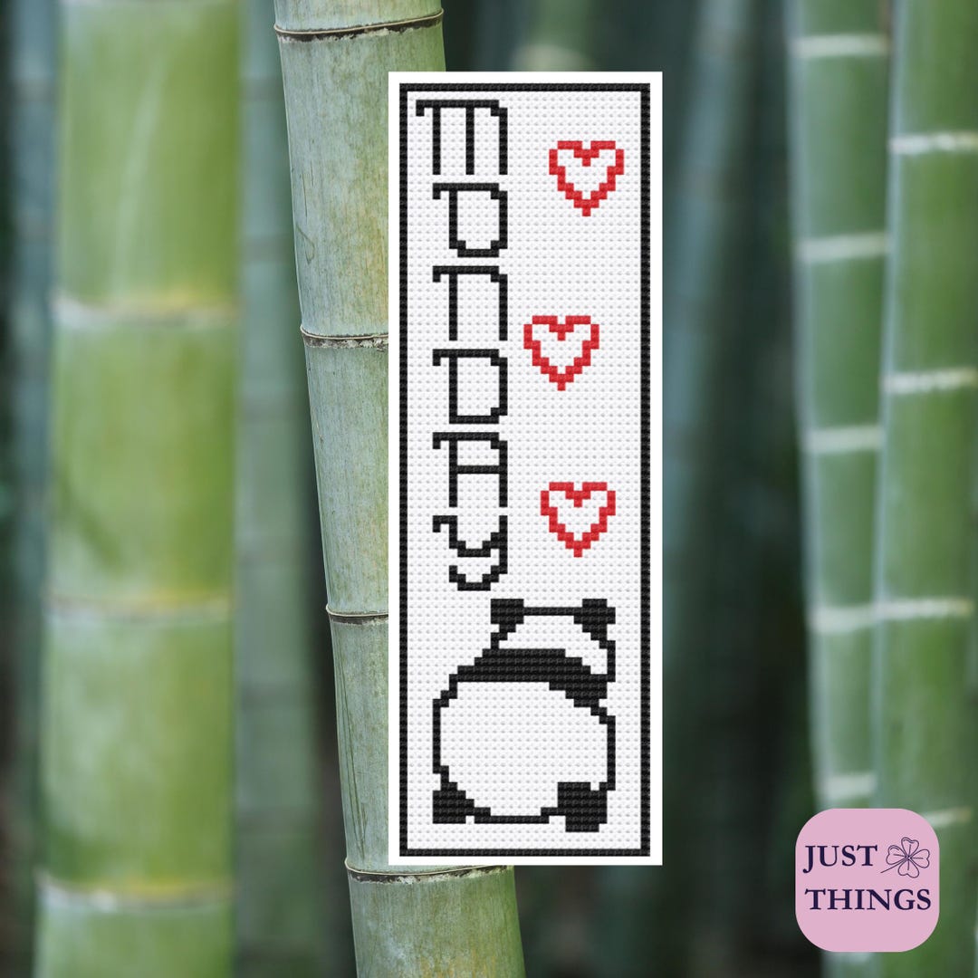 Monday Panda Bookmark Cross Stitch Pattern – Walking Toward Love ...