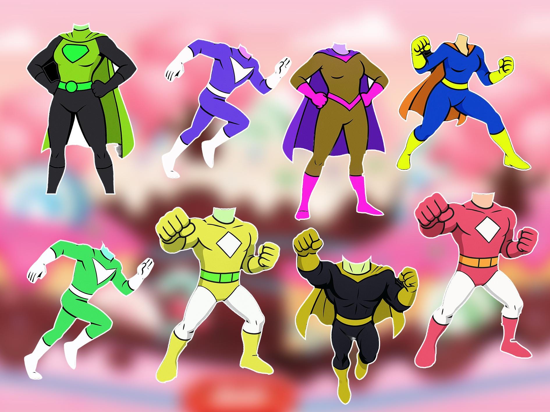 Superhero Body Clipart for Kids - Etsy