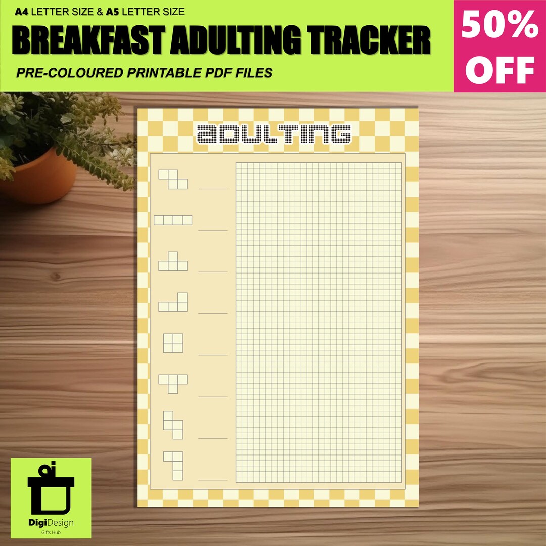 Plant Adulting Tracker PRINTABLE Journal Page Colored Journal Page ...