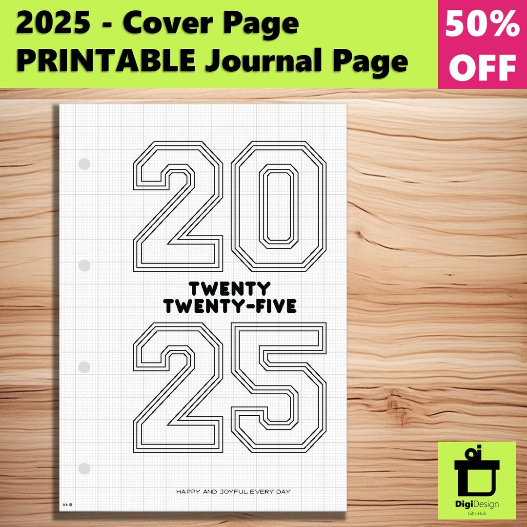 2025 Cover Page 2025 Journal Page Printable Planner-journal Cover ...