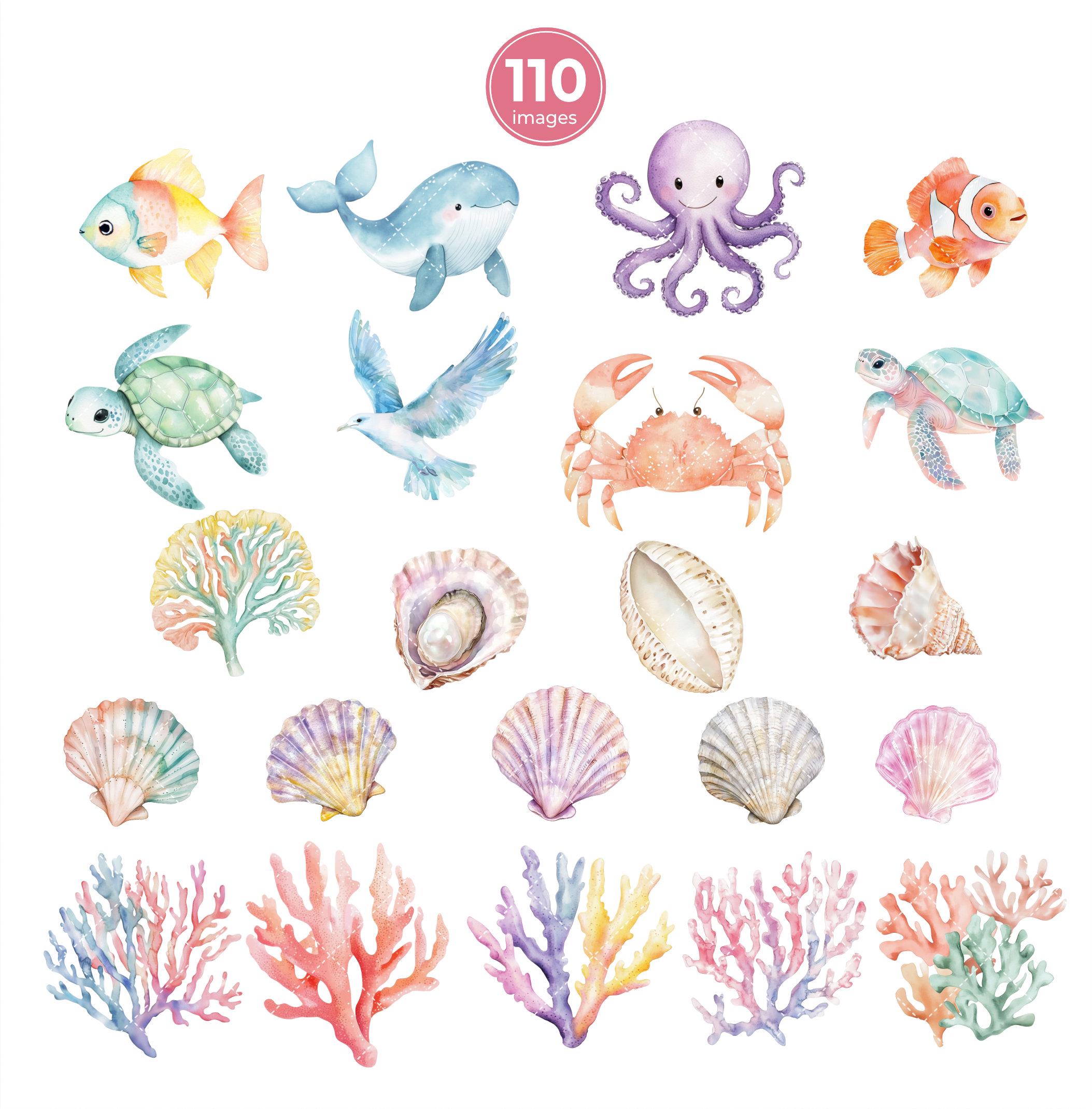 Watercolor Beach Day Clipart, Summer Clipart, Tropical Clipart, Beach ...
