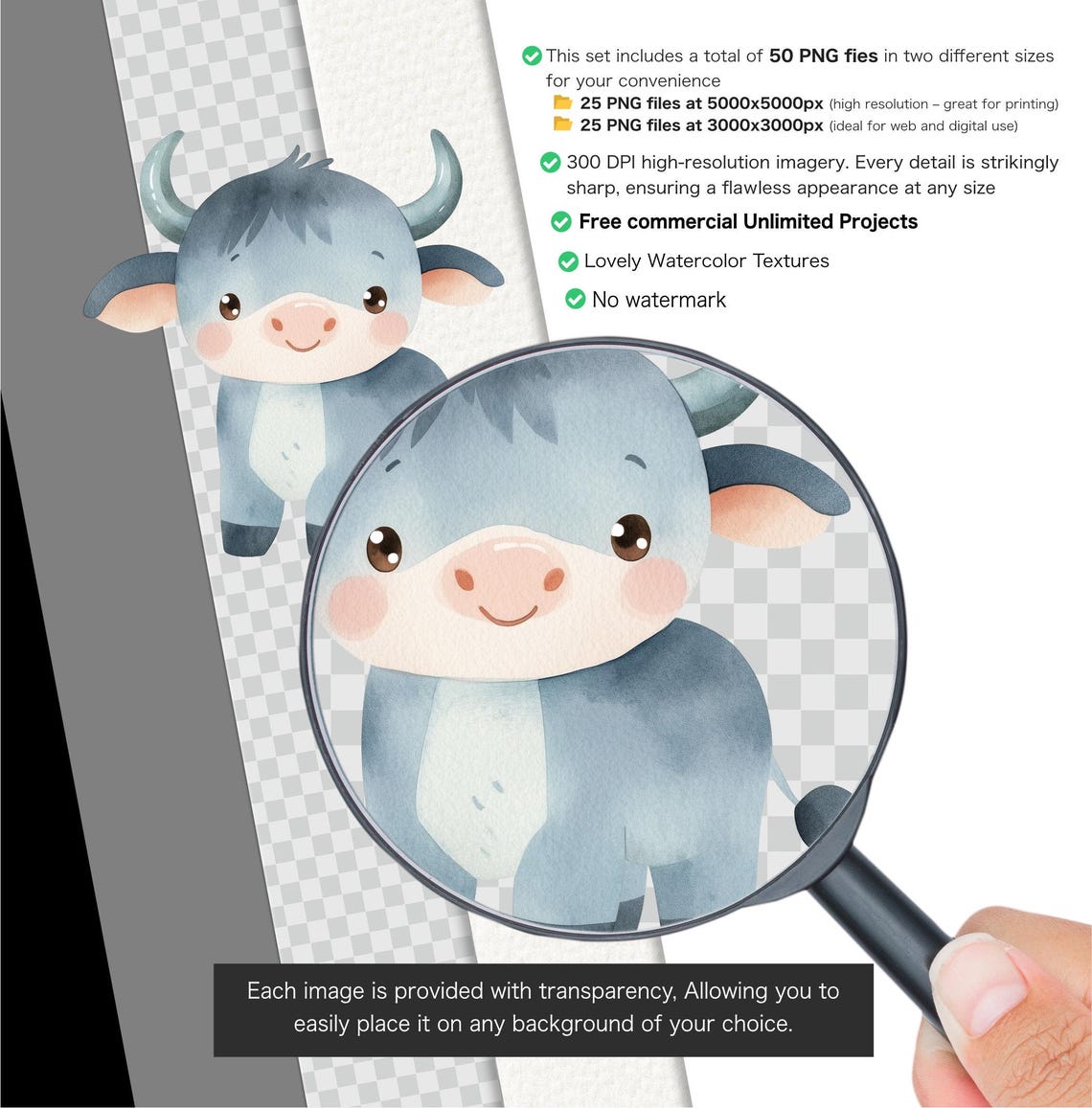 25 Farm Animals Clipart, Cute Farm Animals, Horse, Pig, Cow, Duck, Baby ...