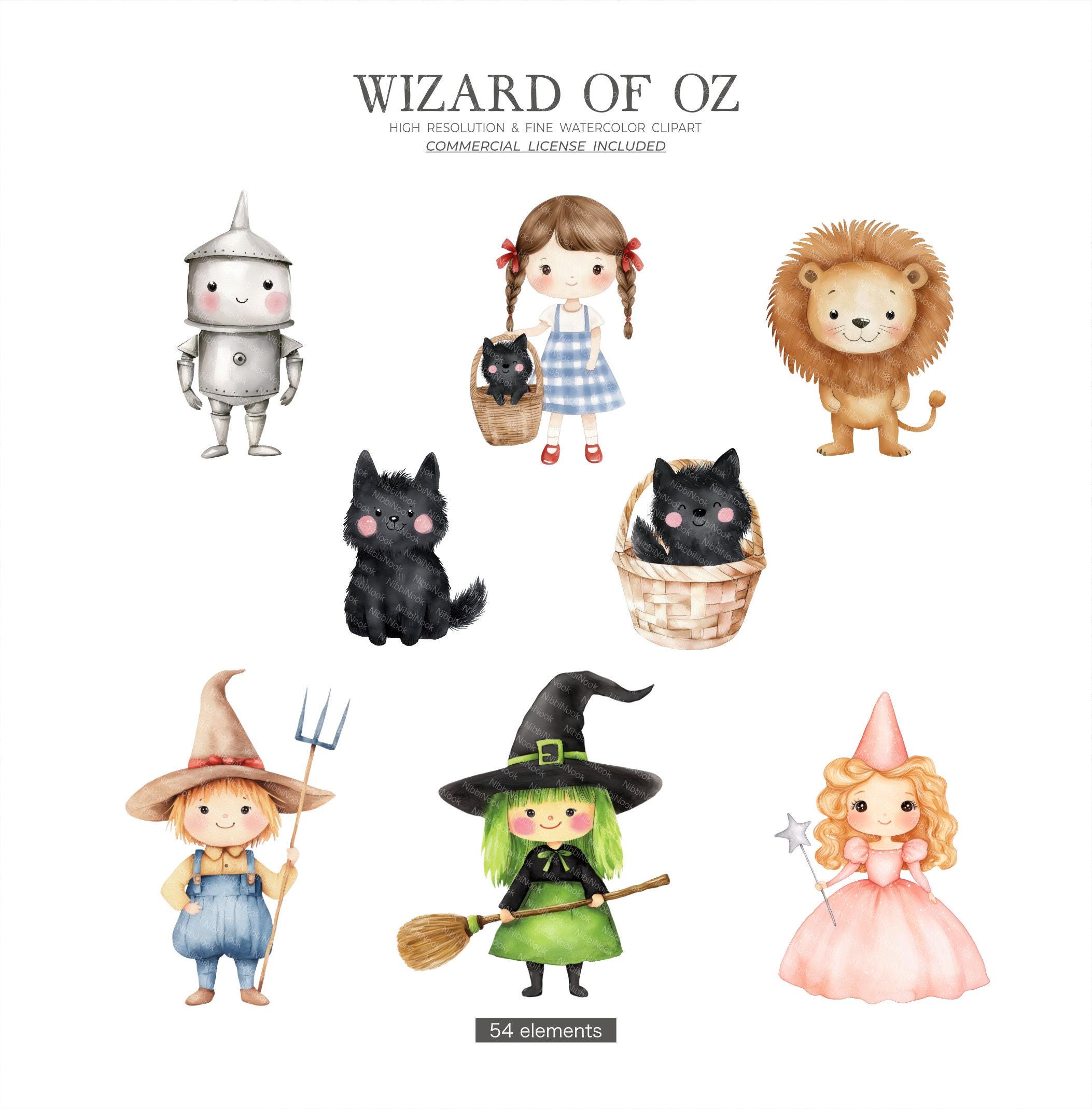 Wizard of Oz Clipart, Dorothy Clipart, Wizard PNG, Tin Man, Cowardly ...
