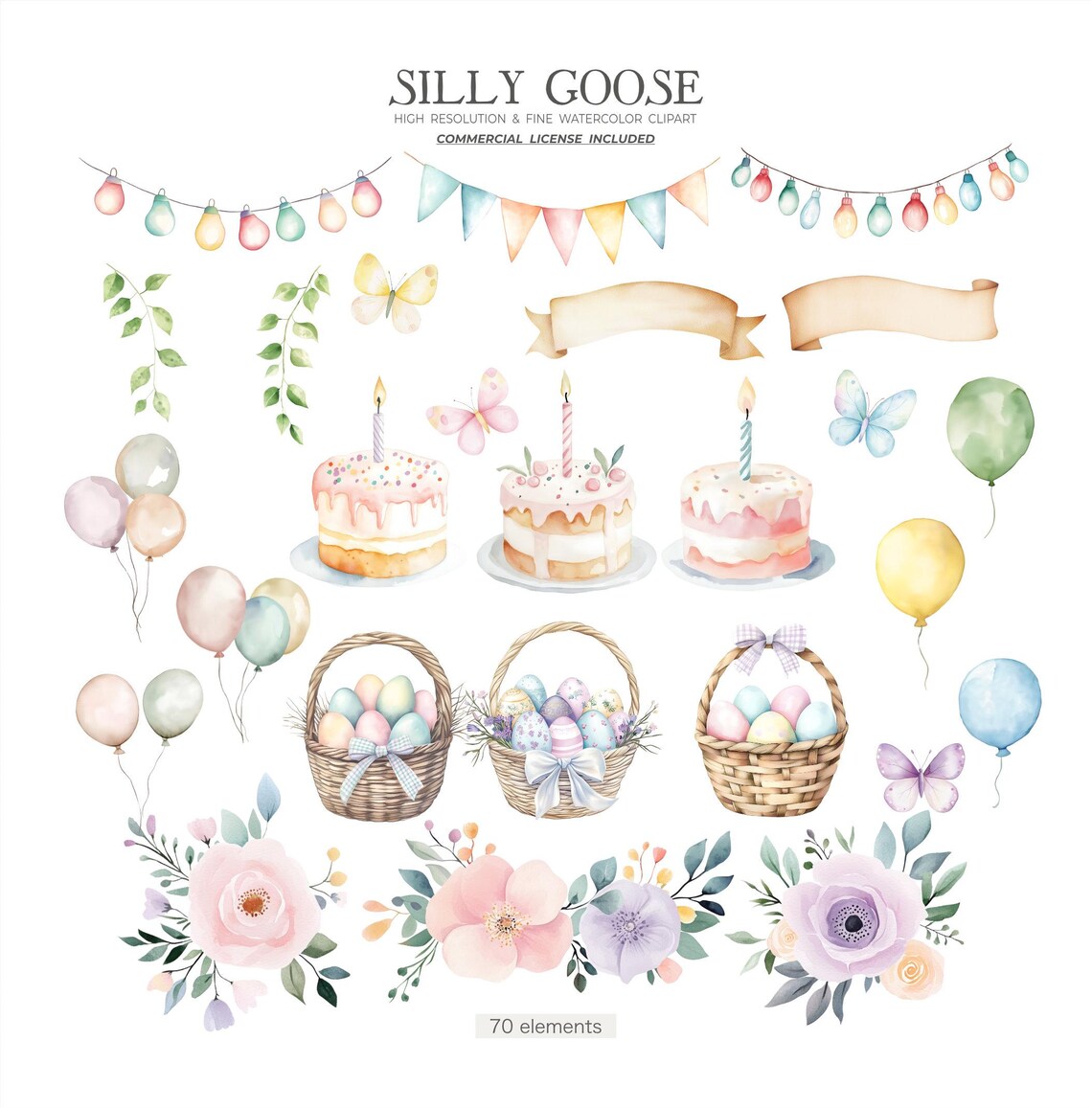 Silly Goose Clipart Vintage Spring Cottagecore Cute Whimsical ...