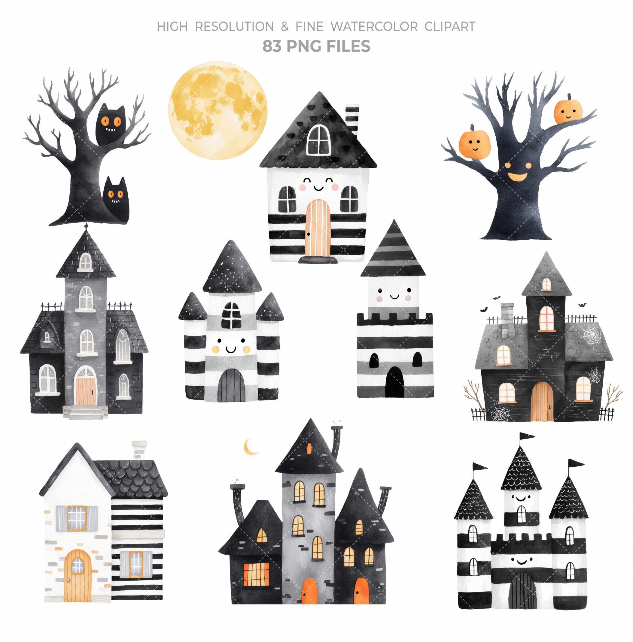 Cute Ghosts Clipart for Halloween Party | Minimal Classic Style ...