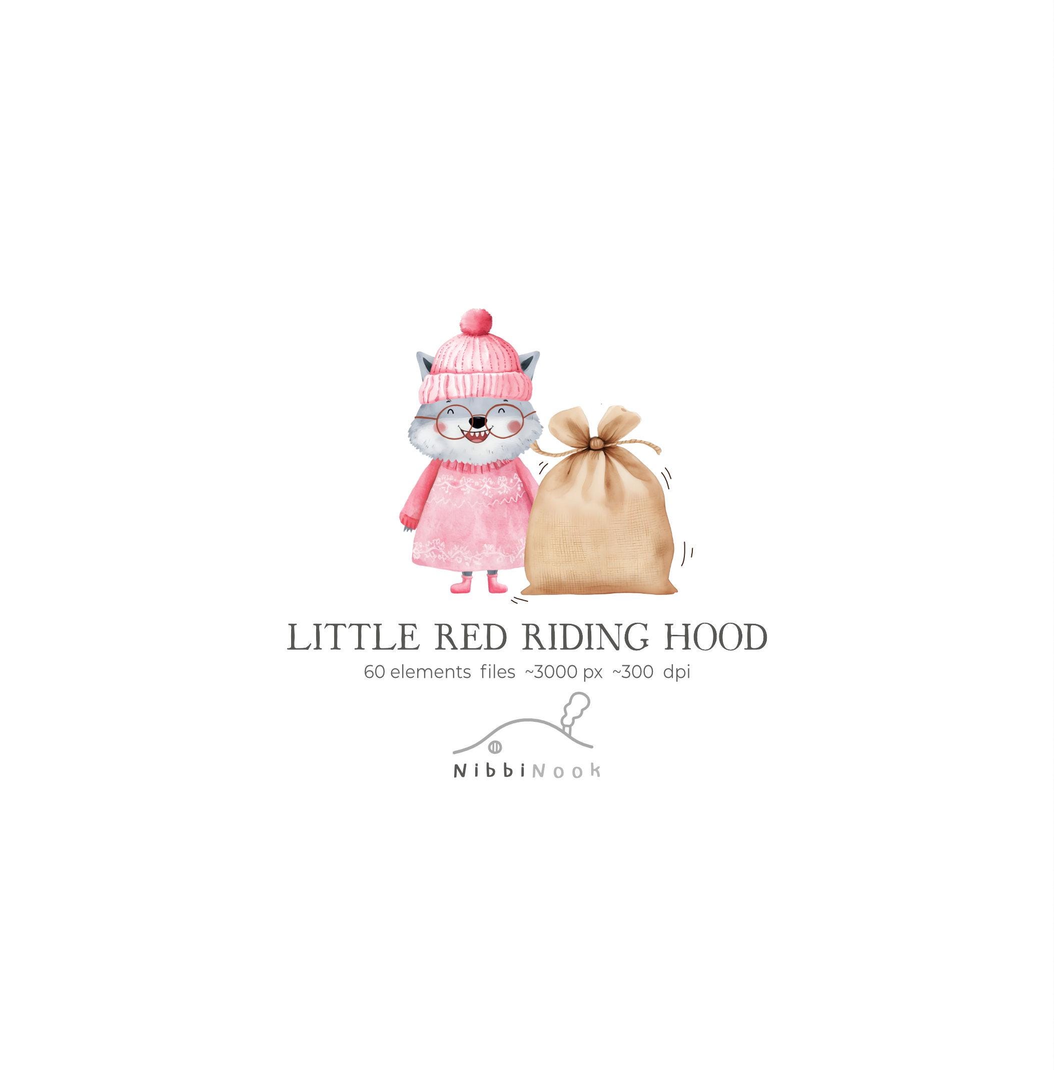 Little Red Riding Hood Clipart, Fairy Tale Clip Art, Woodland, Love ...