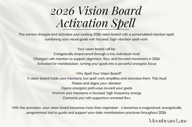 2026 Vision Board Activation Spell - Personalised Intention Spellwork ...