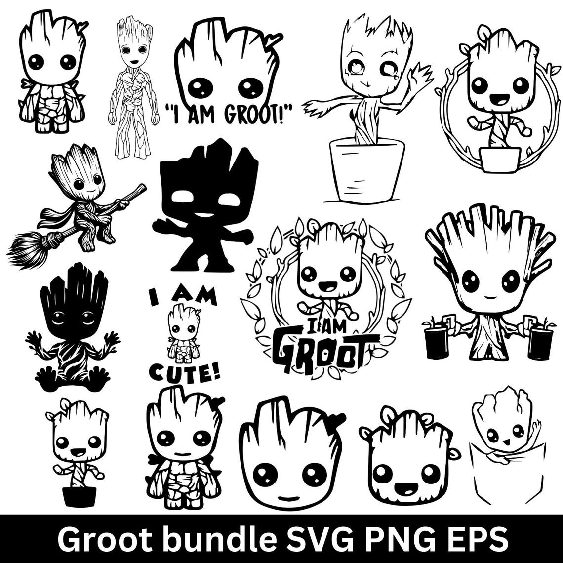 Groot Svg,groot Png,groot Clipart,i Am Groot Svg,groot Sticker Svg ...