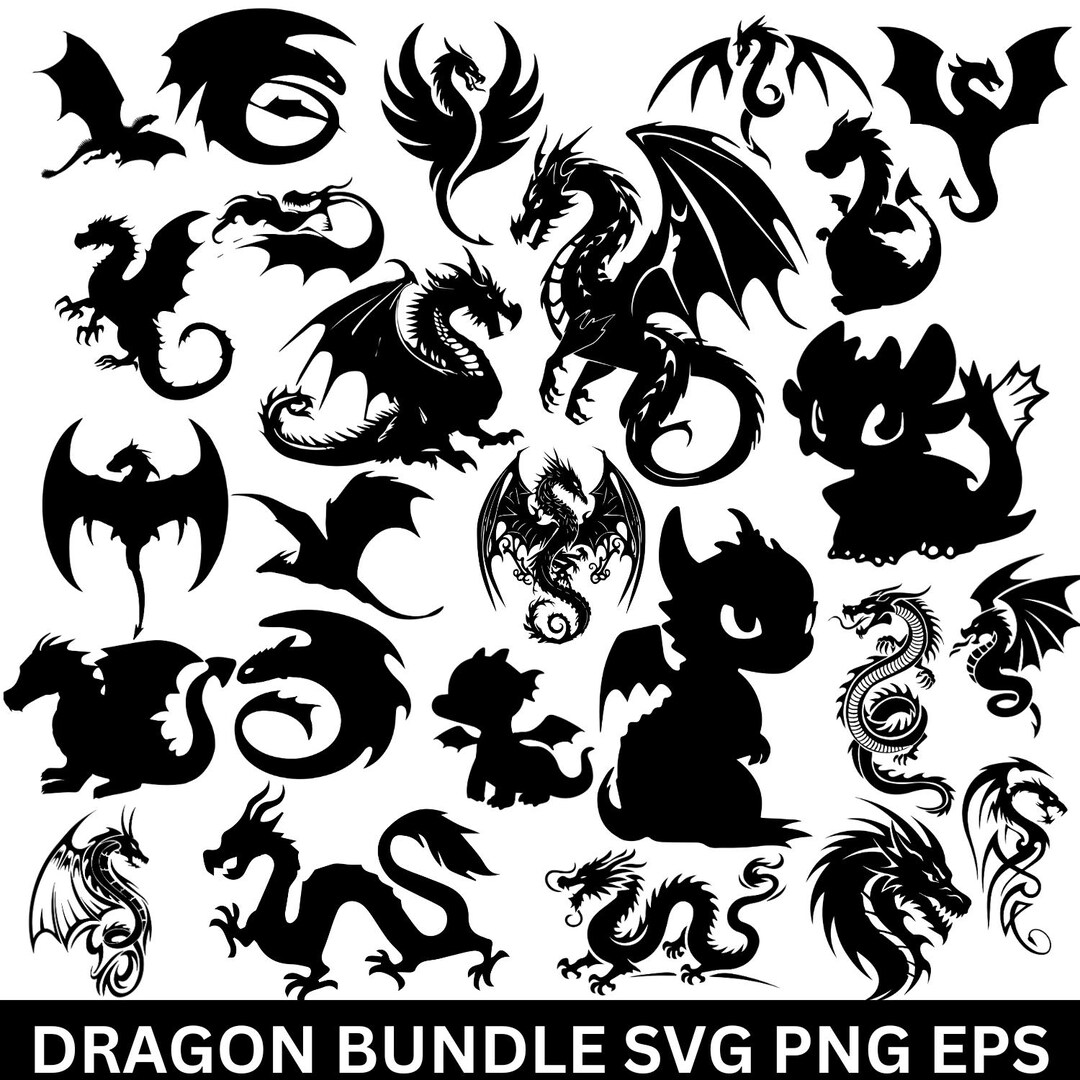 Dragon Svg Bundle,dragon Svg,dragon Cut File,dragons Head,dragon ...