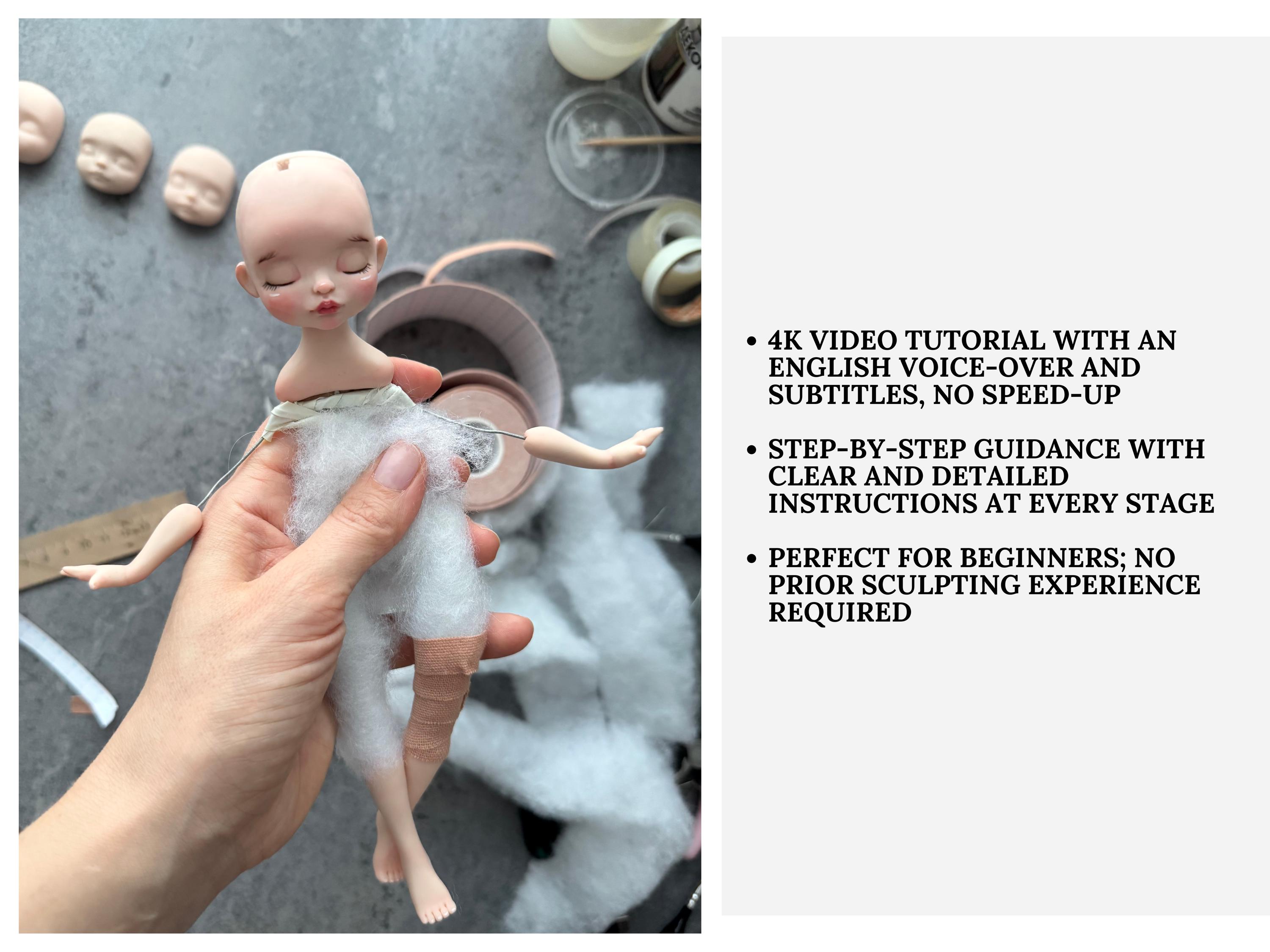 Polymer Clay Doll Tutorial for Beginners | No Molds Needed | DIY Video ...