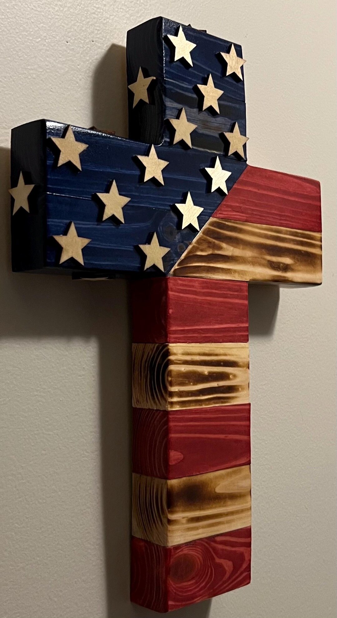 Patriotic Handmade Wooden American Flag Cross - Etsy