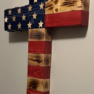 Handcrafted Rustic American Flag Cross - Etsy