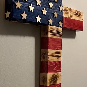 Handcrafted Rustic American Flag Cross - Etsy