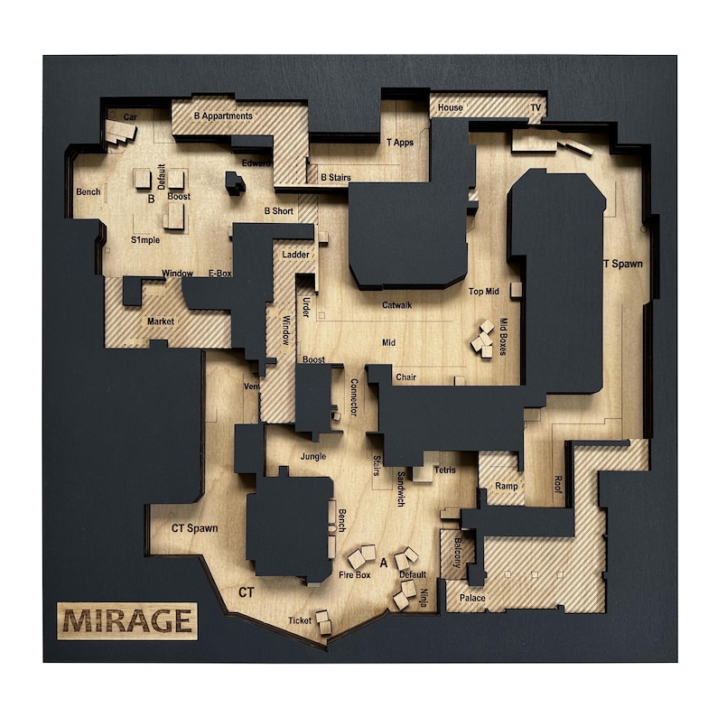 3D Wooden Counter Strike Mirage Inspired Wall Decor Art Gamer Gift - Etsy