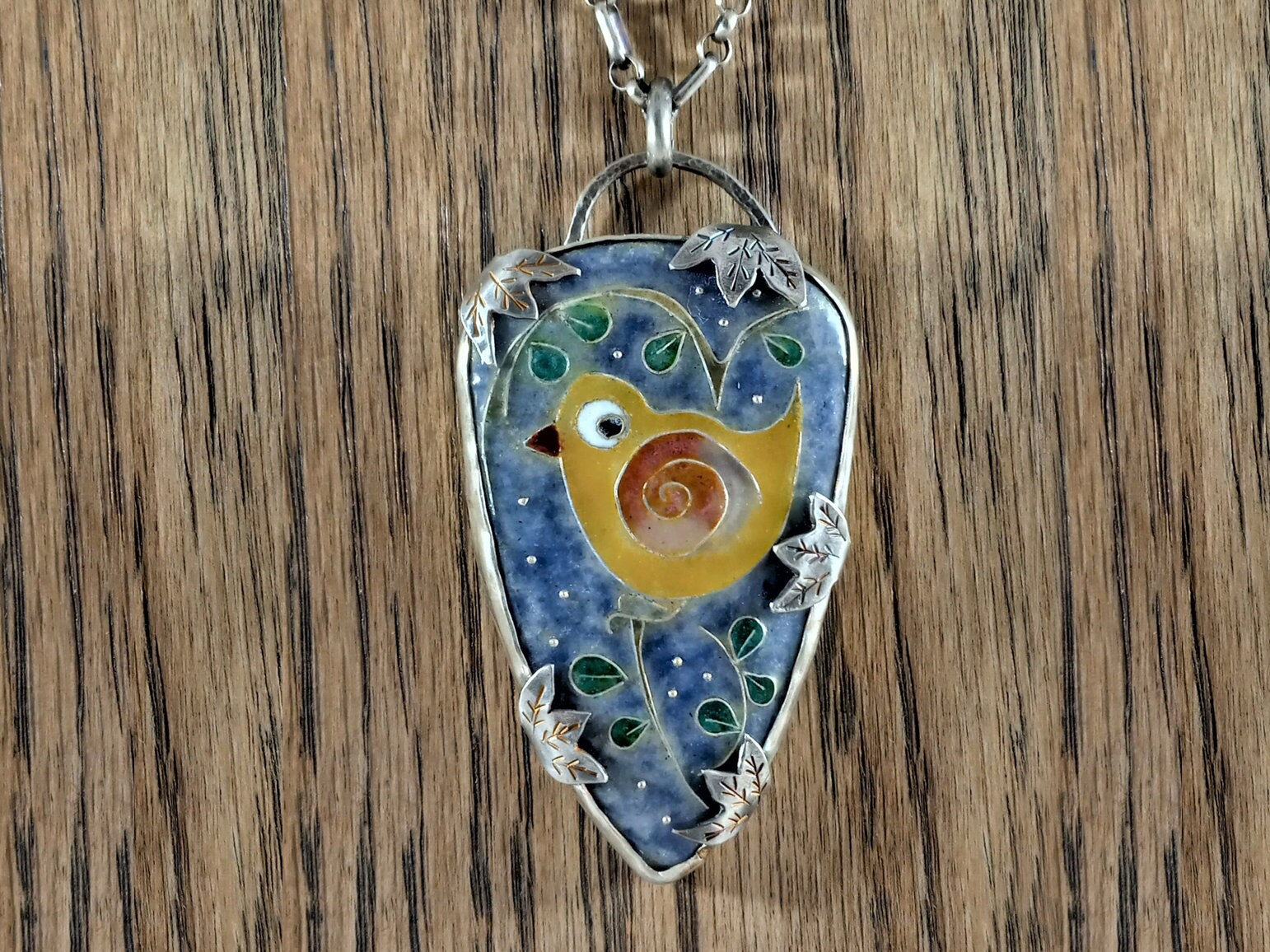 Enamel Bird Pendant - Etsy