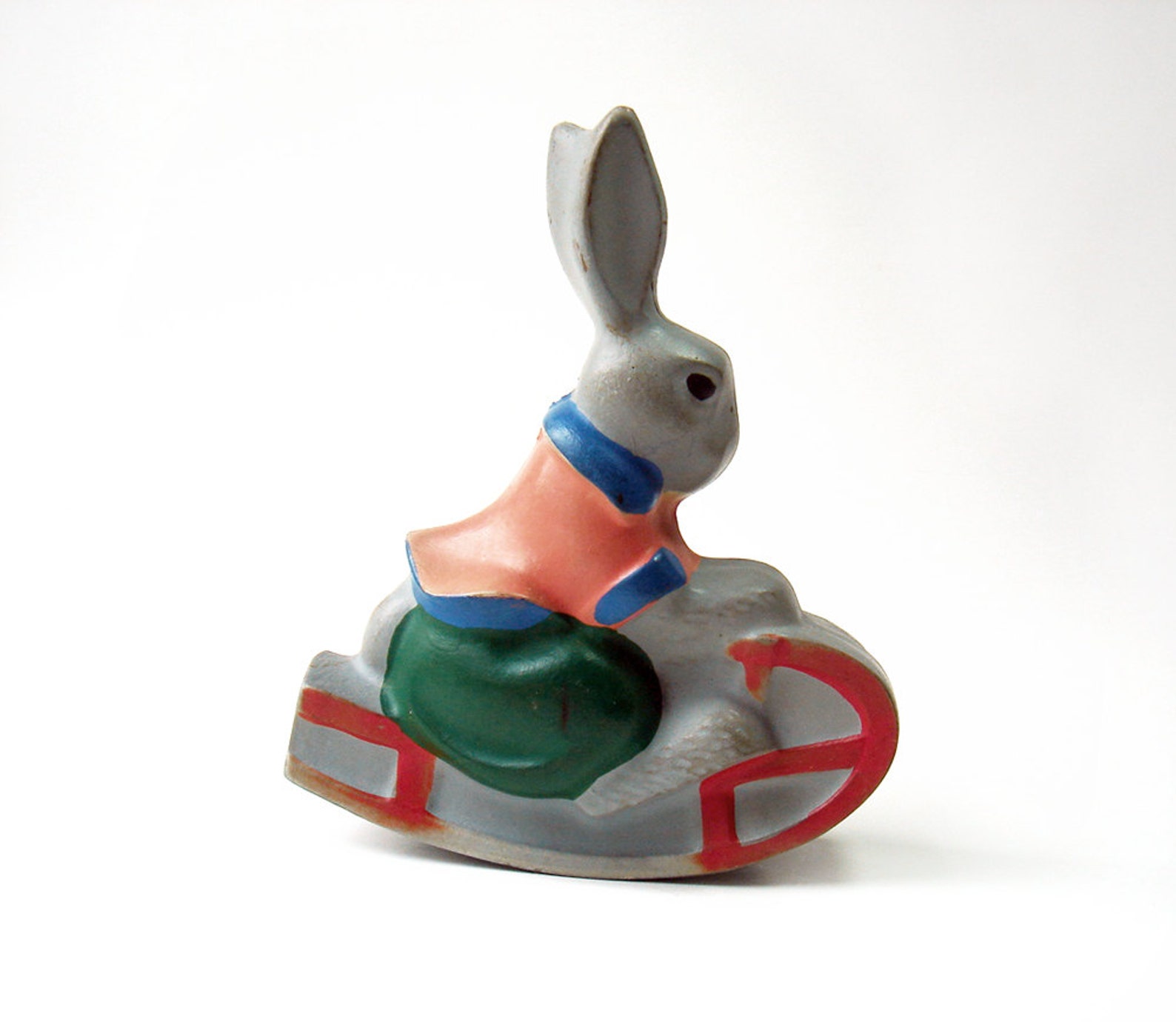 Vintage 1960s Bunny on Sled Squeaky Rubber Toy, Made in Soviet Union - Etsy