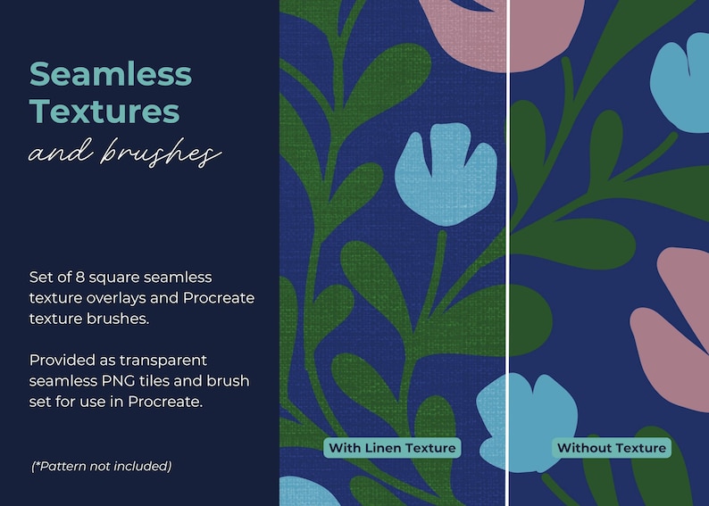 Seamless Texture Overlays + Procreate Brush Set (8 Pngs) - Etsy
