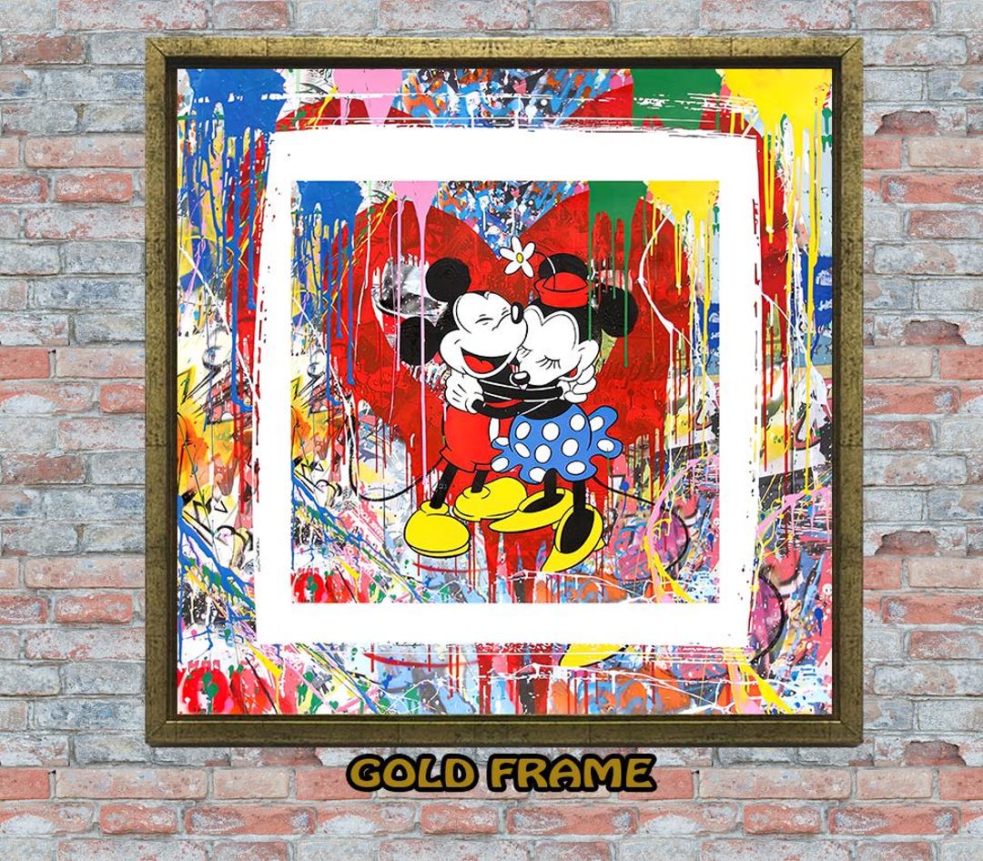 Mickey Mouse and Minnie Mouse Graffiti Pop Art,framed Canvas,mickey ...