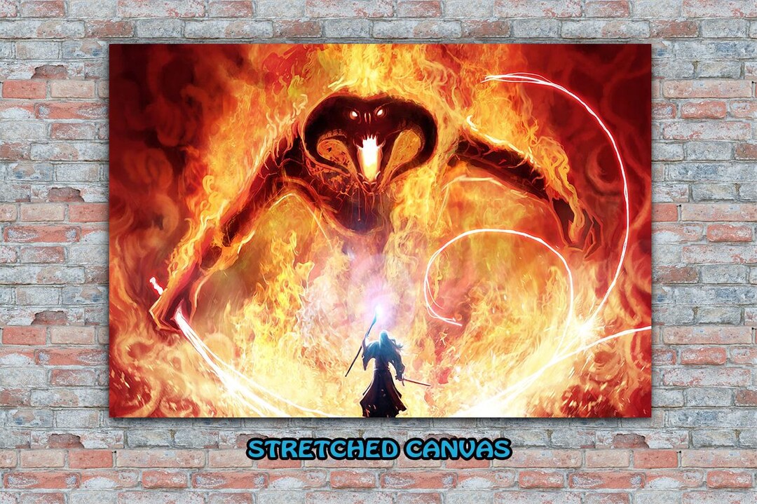 Gandalf and the Balrog Fight, Printing on Canvas,large Size Canvas ...