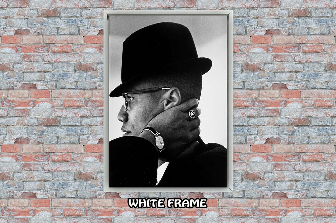 Malcolm X Poster, Malcolm X Portrait Canvas, Wall Art Canvas, Man Cave ...