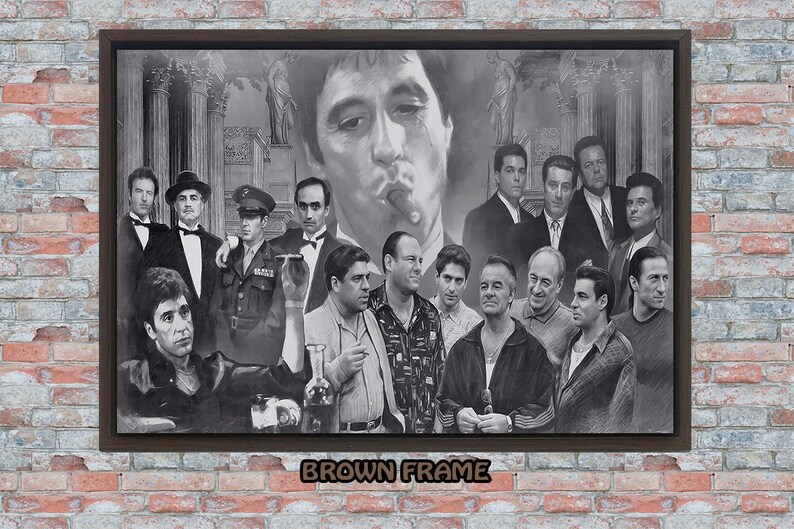 Famous Gangster Collage Poster, Godfather, Al Pacino, Scarface ...