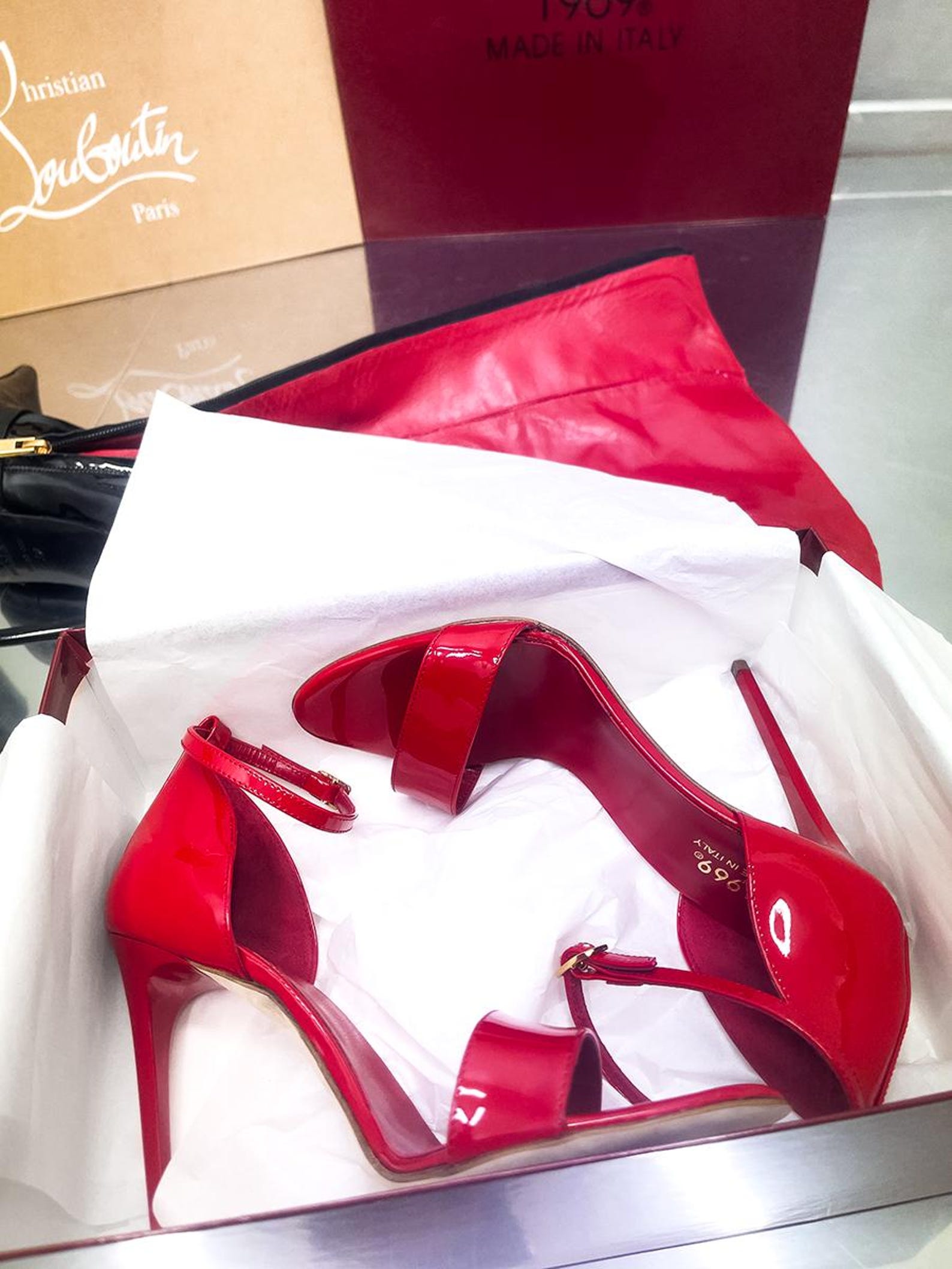 1969 Made in Italy Stiletto High Heels Pigalle Style Leather Sandals ...