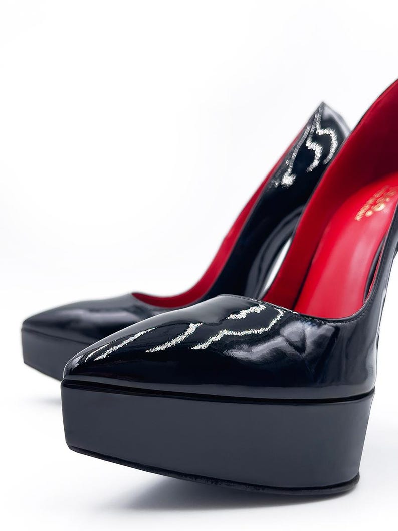 1969 Made in Italy Z113 Hot Chick Stiletto Platform Pumps Patent ...