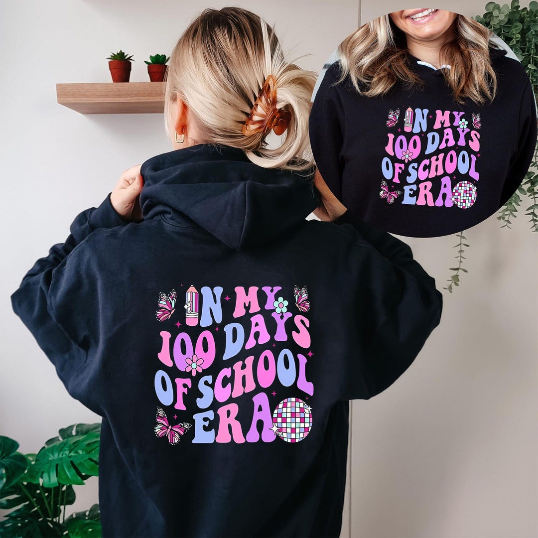 In My 100 Days of School Era PNG Files, 100 Days Brighter Png, Happy ...