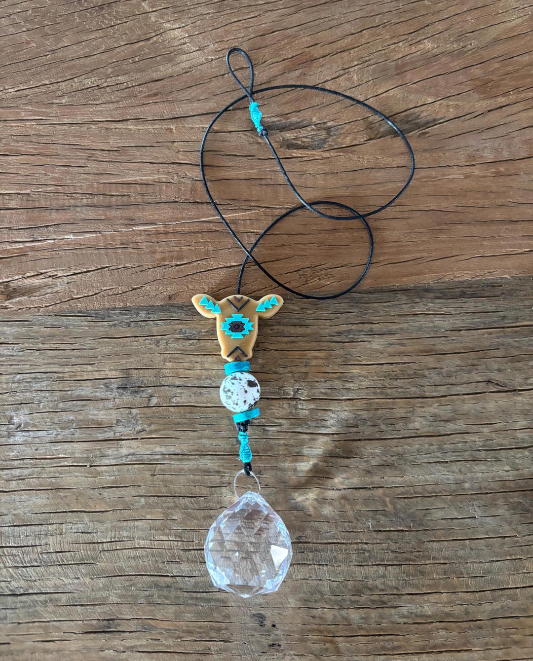 Hanging Western Southwest Silicone Cow Beads Sun Catcher Faceted Orb ...