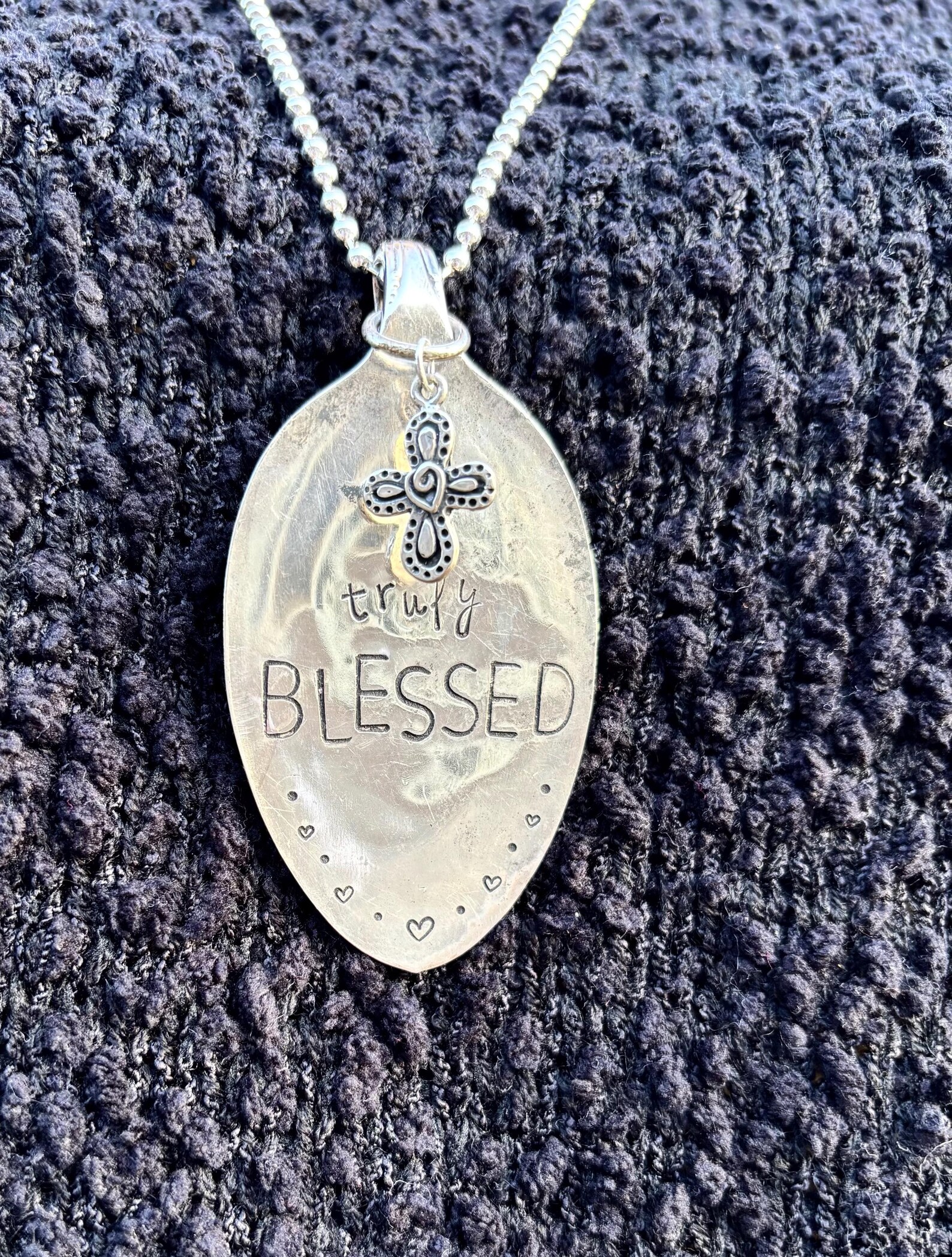 Vintage Repurposed Recycled Silverware Flattened Spoon Hand Stamped ...