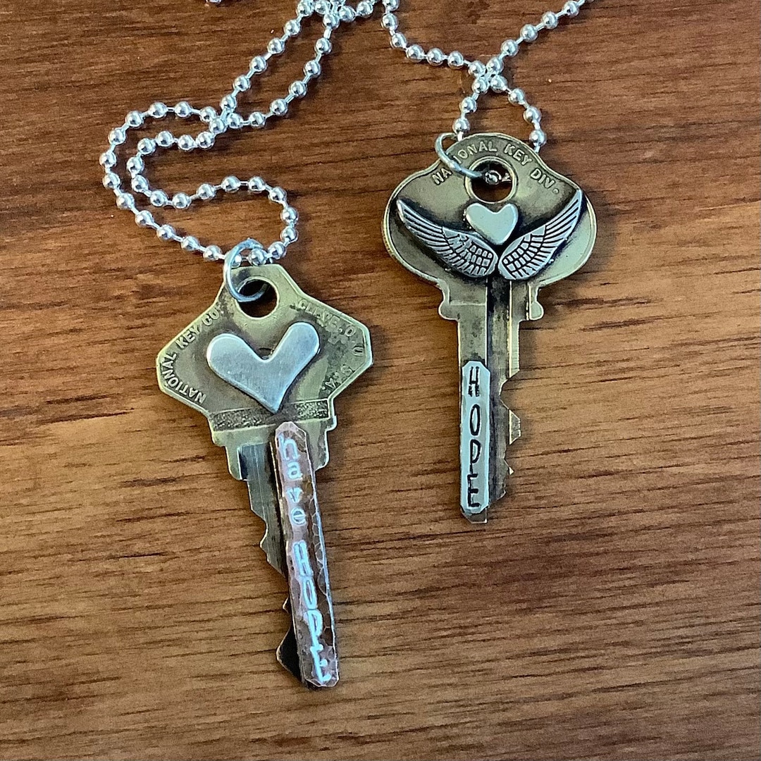 Vintage Antique Giving Key to Life Repurposed Recycled Have Hope Wings ...