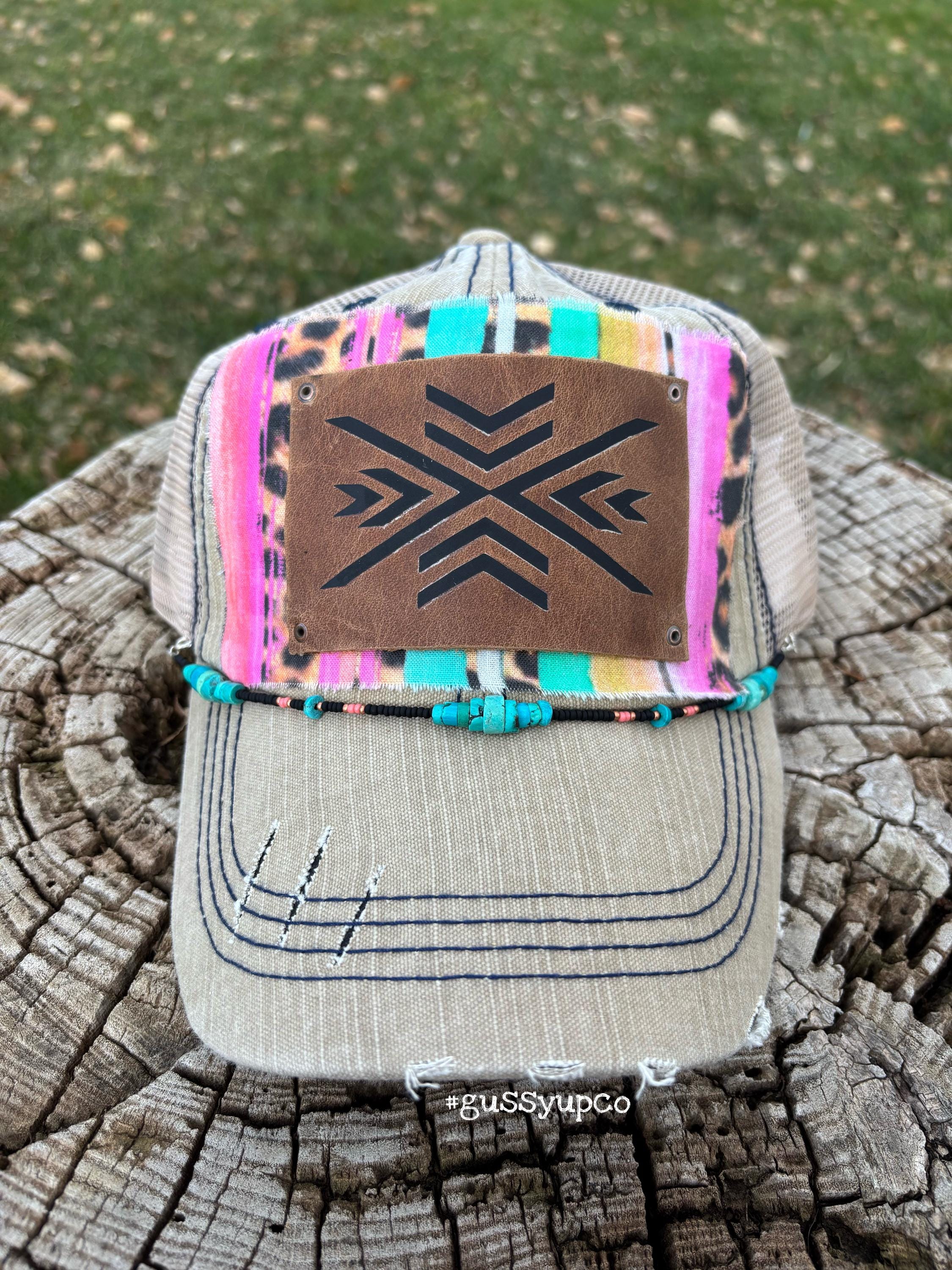 Western Southwest Aztec Leopard Serape Cowgirl Trucker Baseball Mesh ...