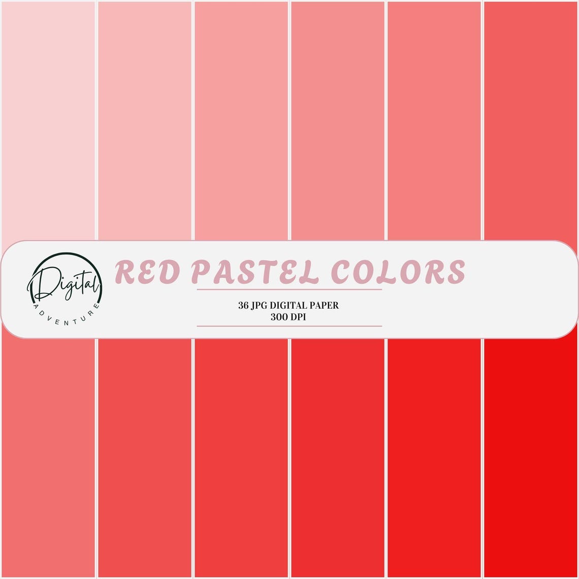 Red Pastel Colors Digital Paper, Floral Pattern Background, Seamless ...