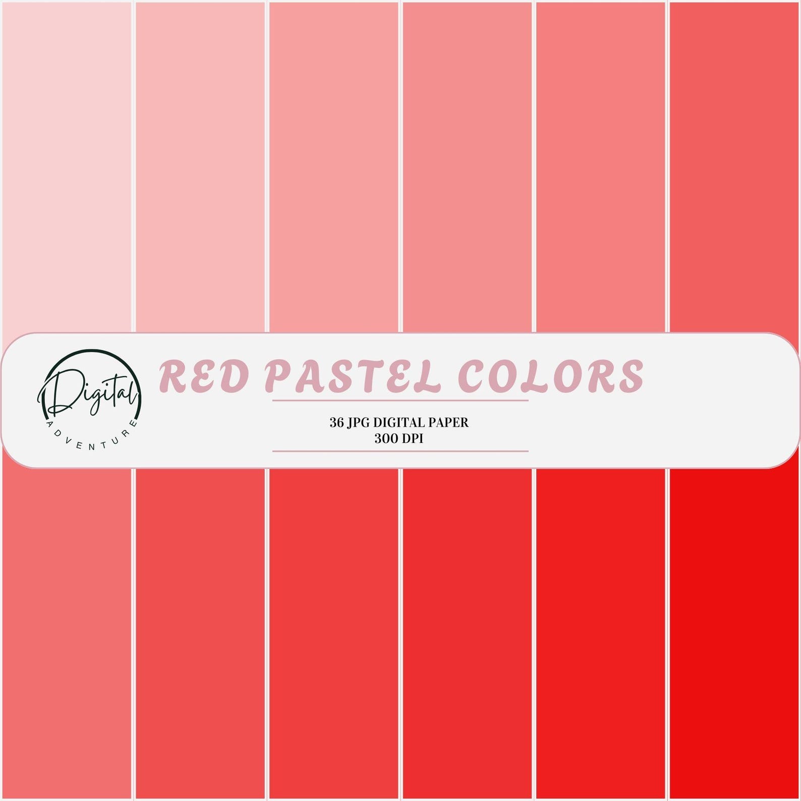 Red Pastel Colors Digital Paper, Floral Pattern Background, Seamless ...