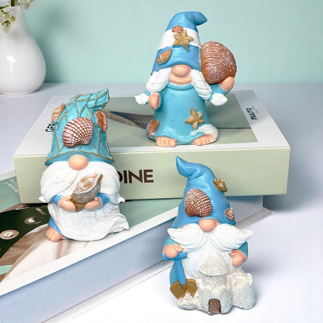 Seashell Garden Gnome: Coastal Beach Theme Outdoor Decor - Etsy