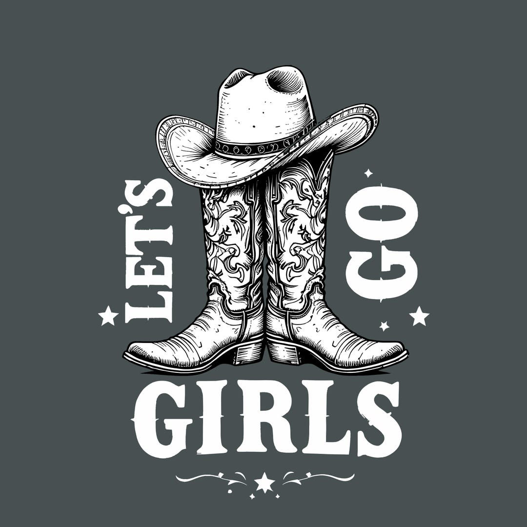 Vamos chicas SVG, Western SVG, Clipart de botas de vaquera, Sombrero de ...