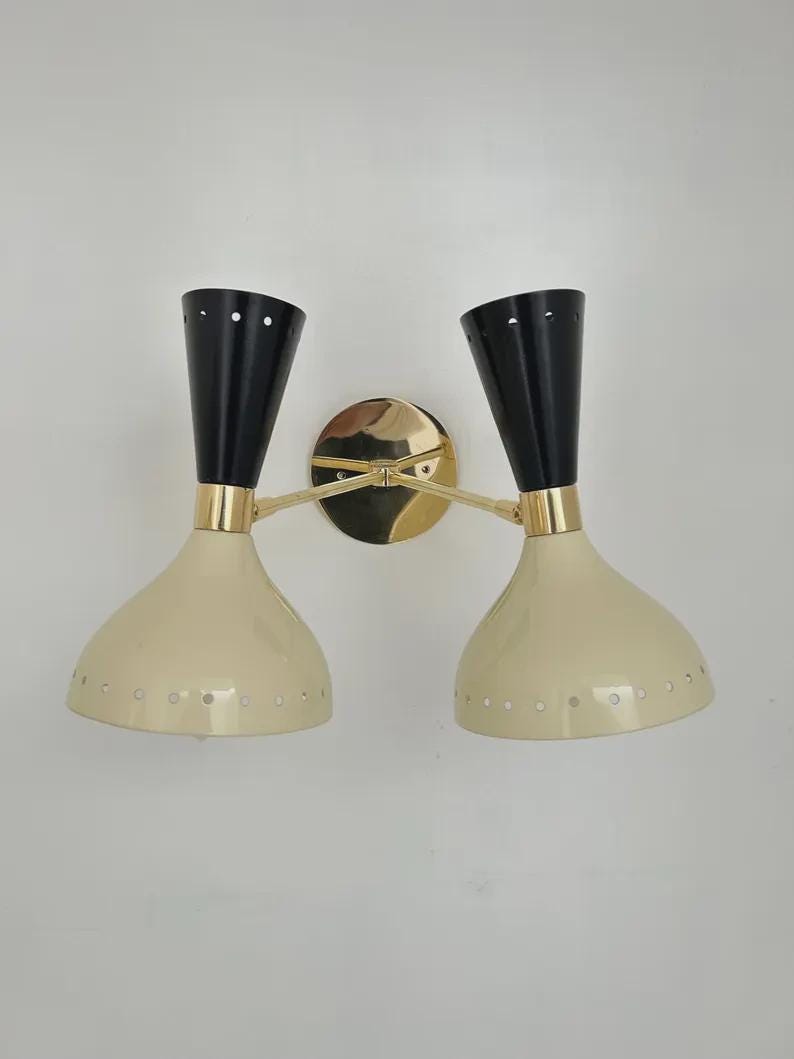 Dual 1950s Italian Diablo Wall Lights Stilnovo Style Wall Sconce ...