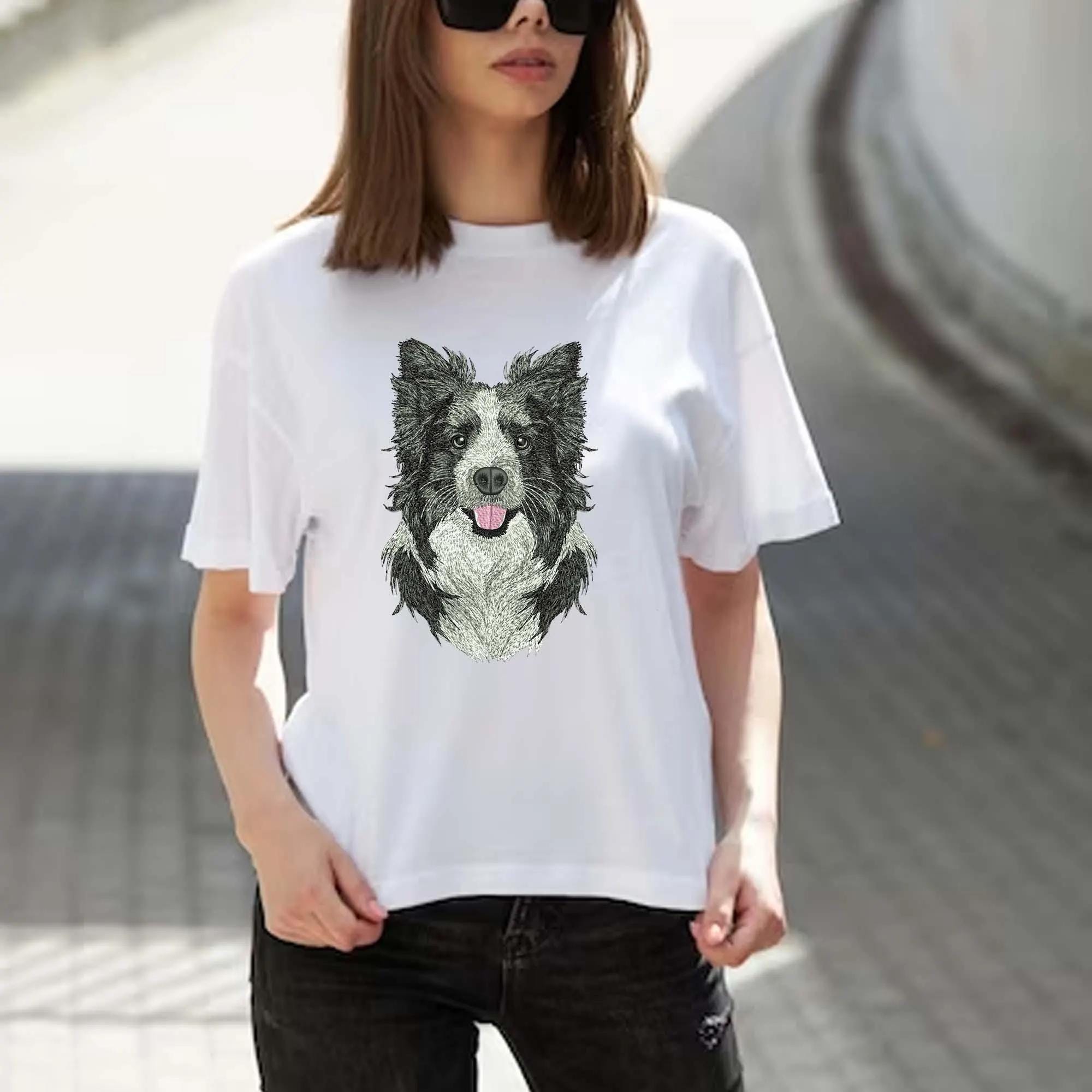 Border Collie Embroidery Design, Dog Machine Embroidery Pattern, Pet ...