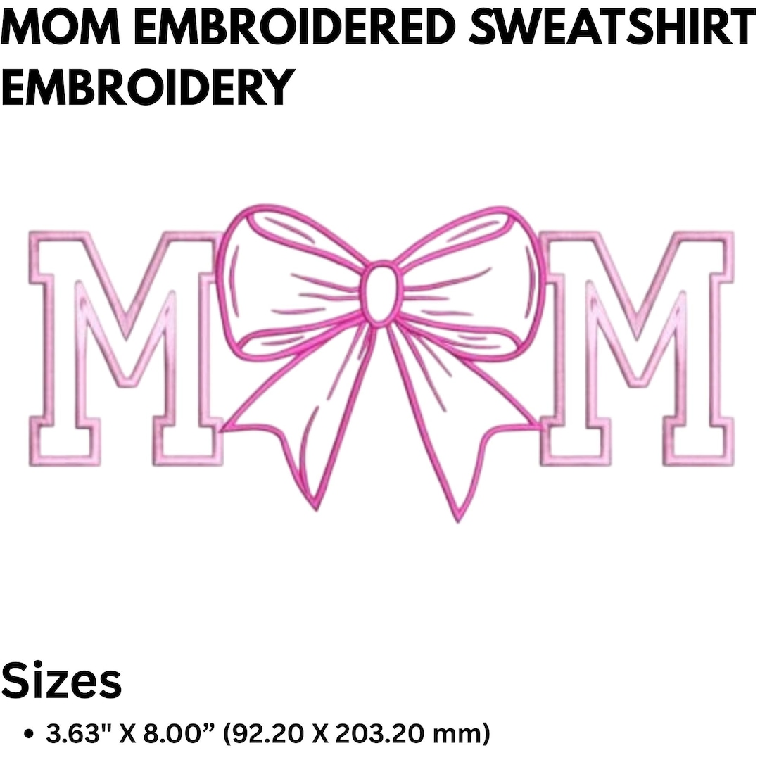 Mom Embroidery Design File, Curve Collar Mom Arched Embroidery Dst ...