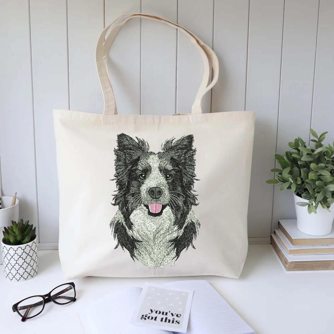 Border Collie Embroidery Design, Dog Machine Embroidery Pattern, Pet ...