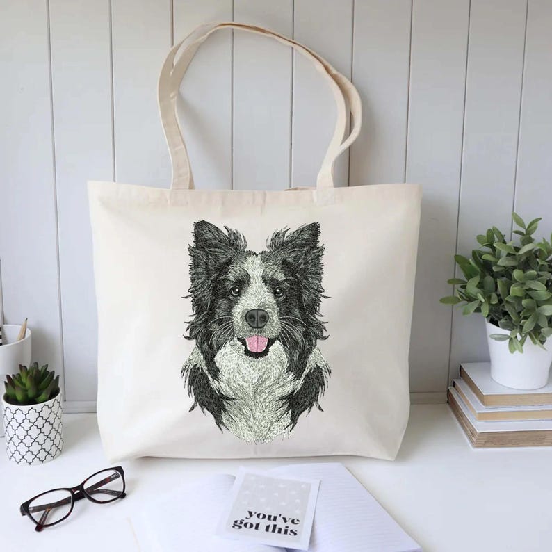 Border Collie Embroidery Design, Dog Machine Embroidery Pattern, Pet ...