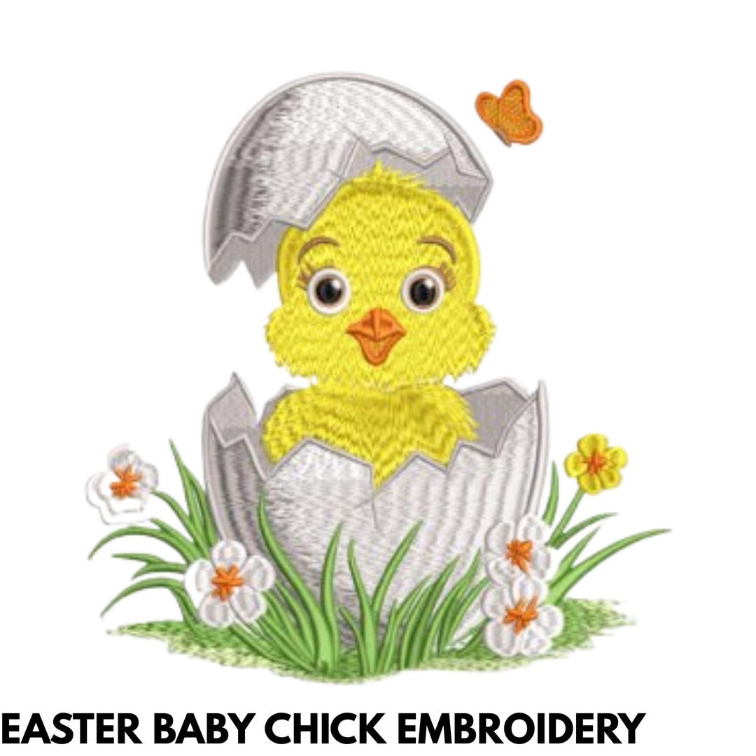 Easter Baby Chick Machine Embroidery Design, Spring Embroidery, 4 Sizes ...