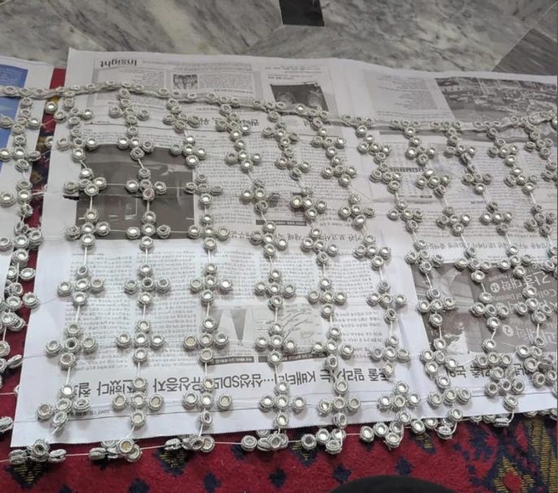 Mirrors Work Duppata, Poshida Sheesha Work Bridal Veil, Hania Amir ...