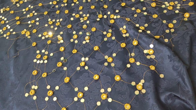 Mirrors Work Duppata, Poshida Sheesha Work Bridal Veil, Hania Amir ...