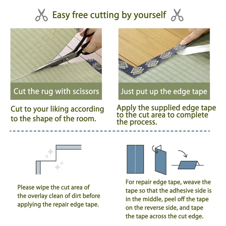 Tatami Rush Grass Rug Carpet Free Cut Non-slip Type - Etsy